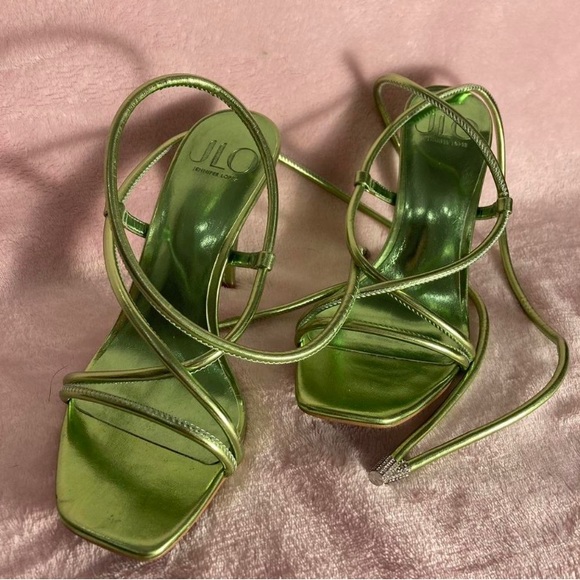 Jennifer Lopez | Shoes | Reflective Green Silver Tipped Lace Up Jlo ...